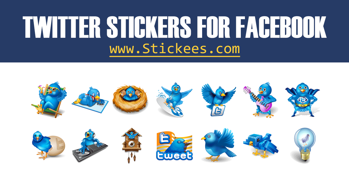 Twitter Stickers for Facebook Timeline, Chat & Email | Stickees.com
