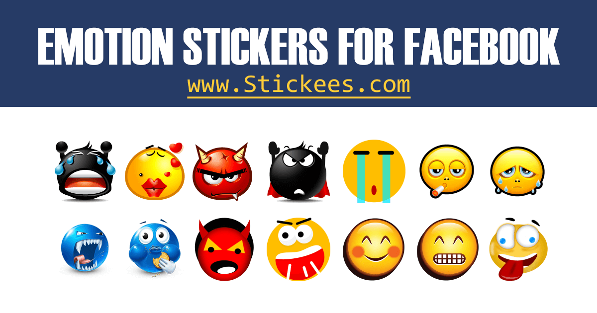 Emoticon Stickers for Facebook Timeline, Chat & Email | Stickees.com