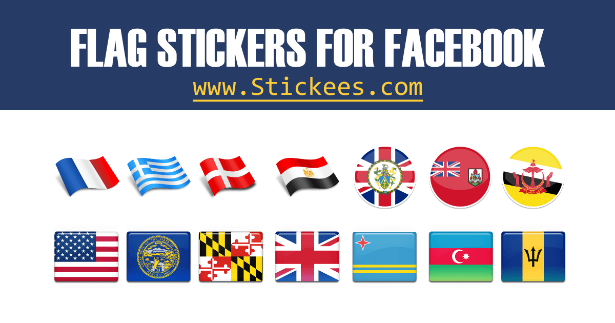 Flag Stickers for Facebook Timeline, Chat & Email | Stickees.com