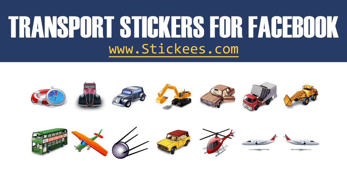 Transport Stickers for Facebook Timeline, Chat & Email | Stickees.com